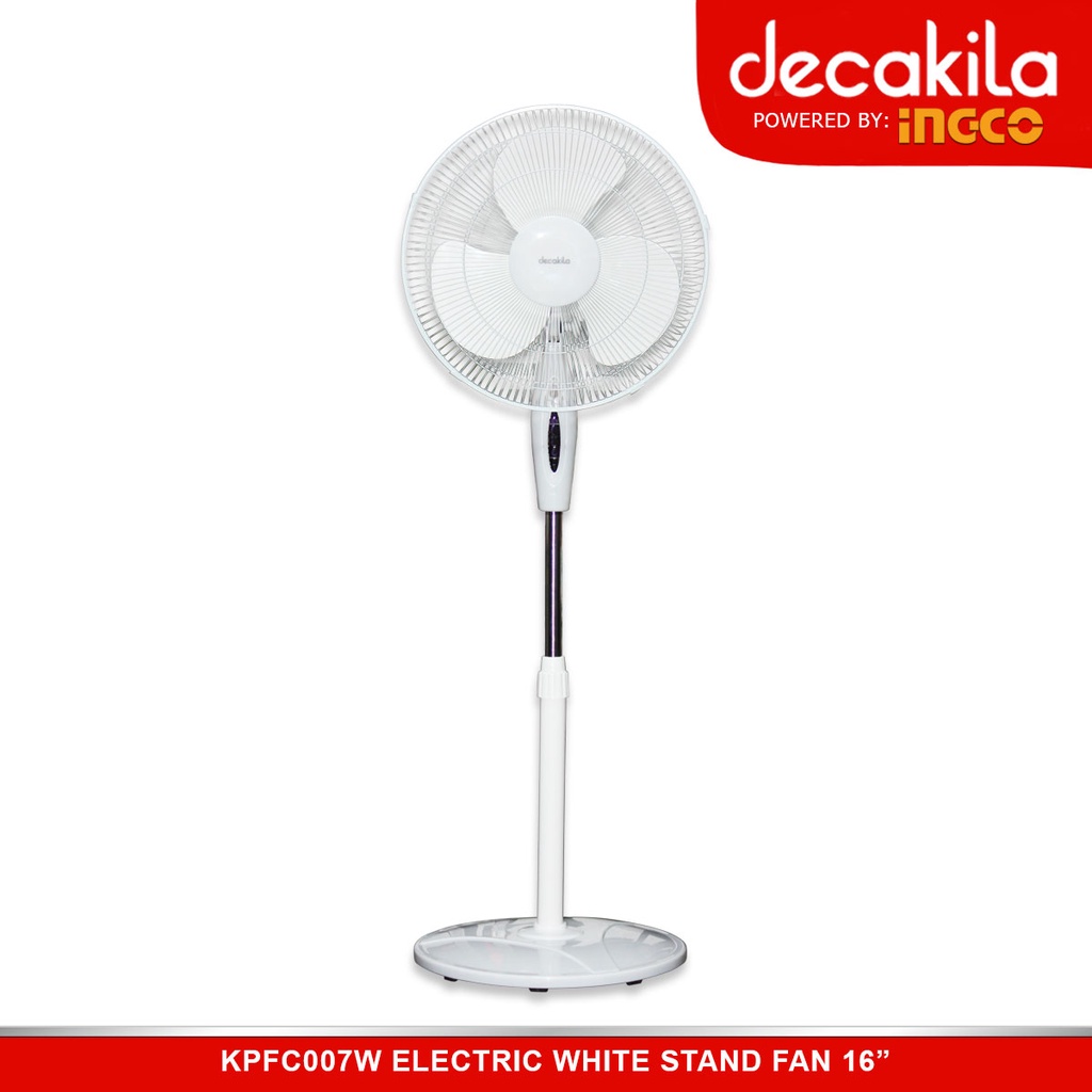 Decakila KPFC007W Electric White Stand Fan 16" POWERED BY INGCO ...