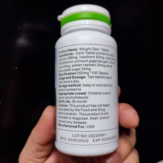 Weight Gain Tablet Chewable 100pcs Kids & Adults | Shopee Philippines