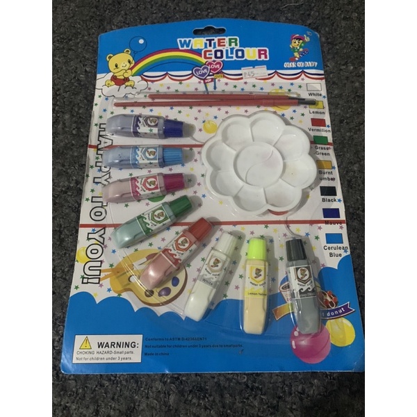 Water Color Set 8 colors with Brush and Palette | Shopee Philippines