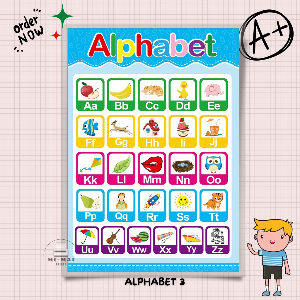 AFFORDABLE ALPHABET CHARTS (A4 LAMINATED) / MI-MAI PRINTS | Shopee ...