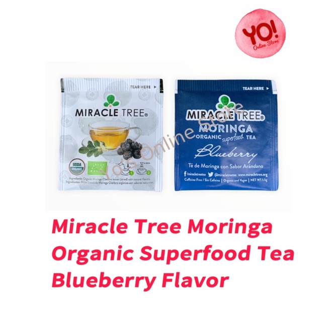 Miracle Tree Moringa Organic Superfood Tea Bag- Blueberry Flavor ...