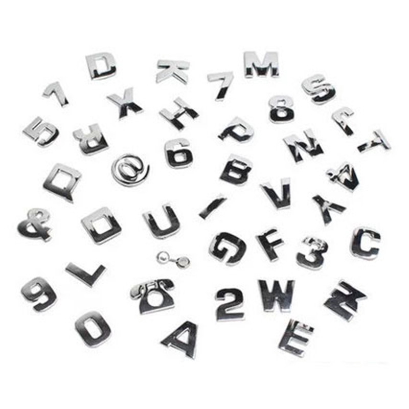 Auto 3D Letters Sticker DIY Number Car Body Sticker Car Badge Emblem ...