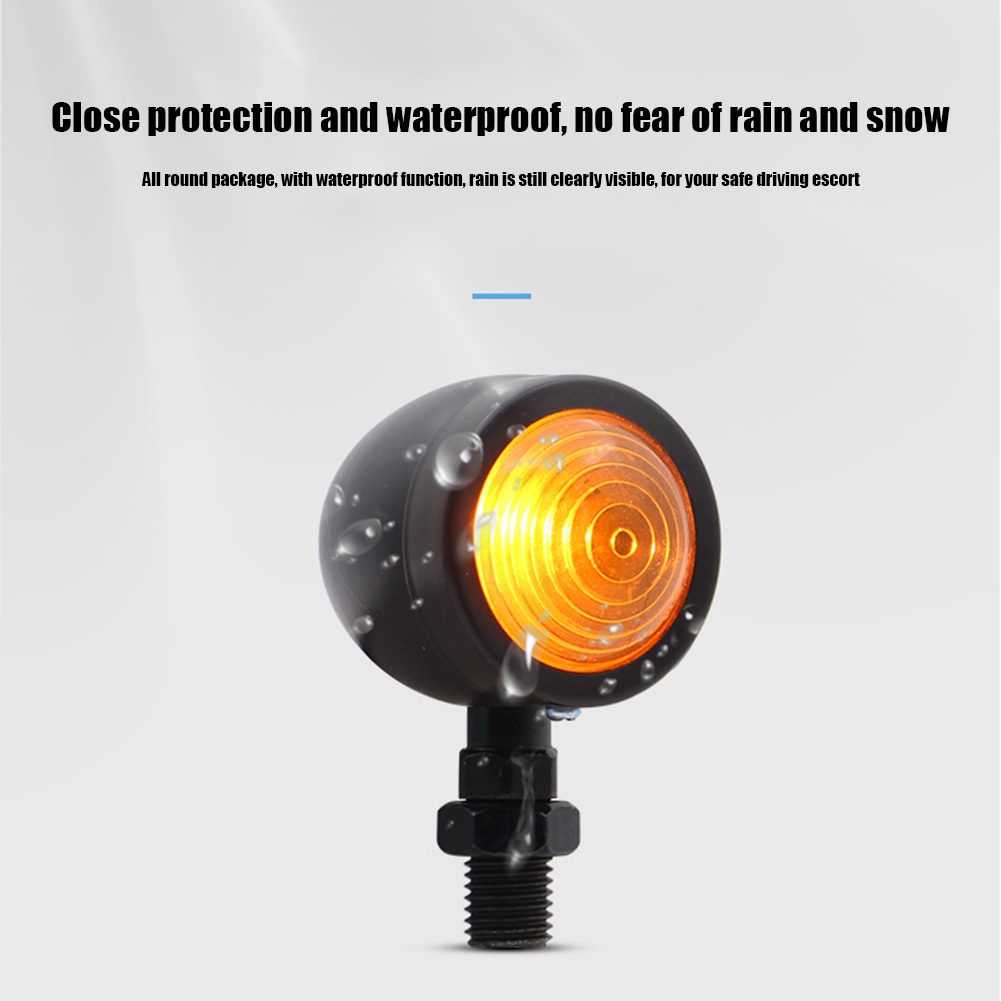 Mini Turn Signal Light Universal Chrome Retro Old Skool Classic Harley ...