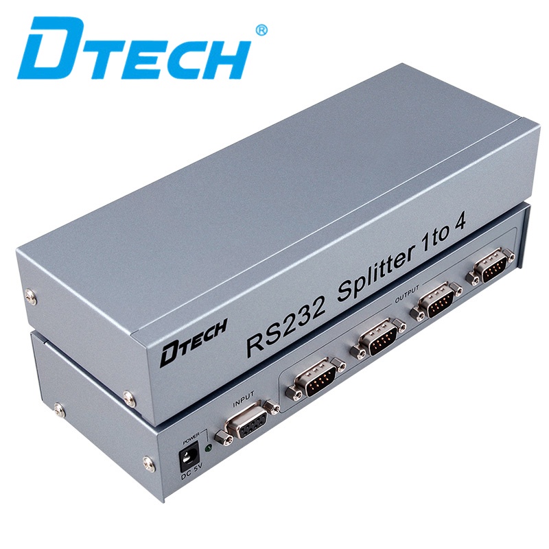 DTECH RS232 Splitter 4 Port Serial Expansion Box 1x4 COM Port Expander with Power Adapter for ...