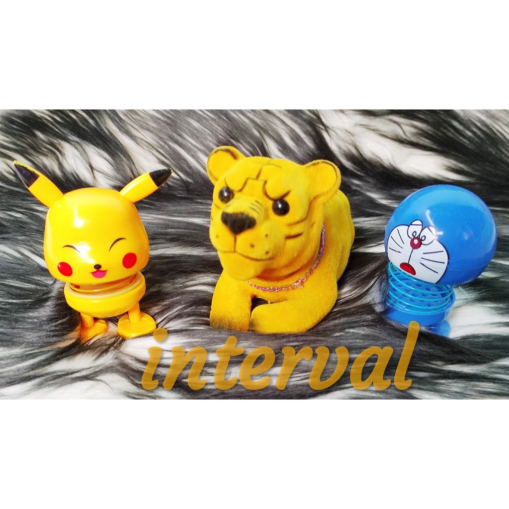 Doraemon Pikacu Yellow Tiger Head Rocking Doll Car Dashboard Doll ...