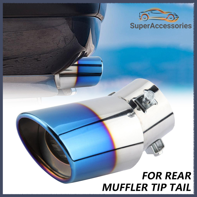 Universal Stainless Steel Car Auto Exhaust Muffler Chrome Trim Modified ...