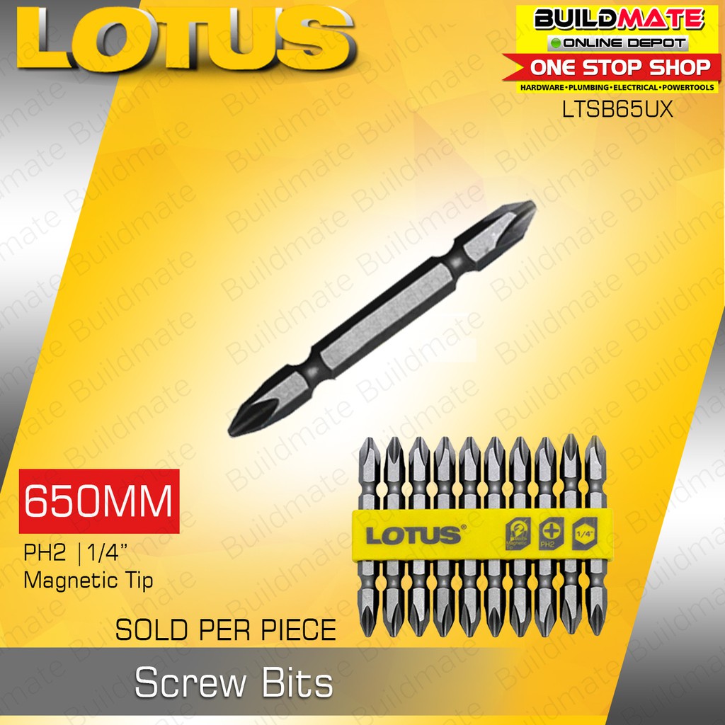 Buildmate x LOTUS 1pc Magnetic Double Ended Screw driver Bit 65mm PH2 SOLD PER PIECE LHT ...