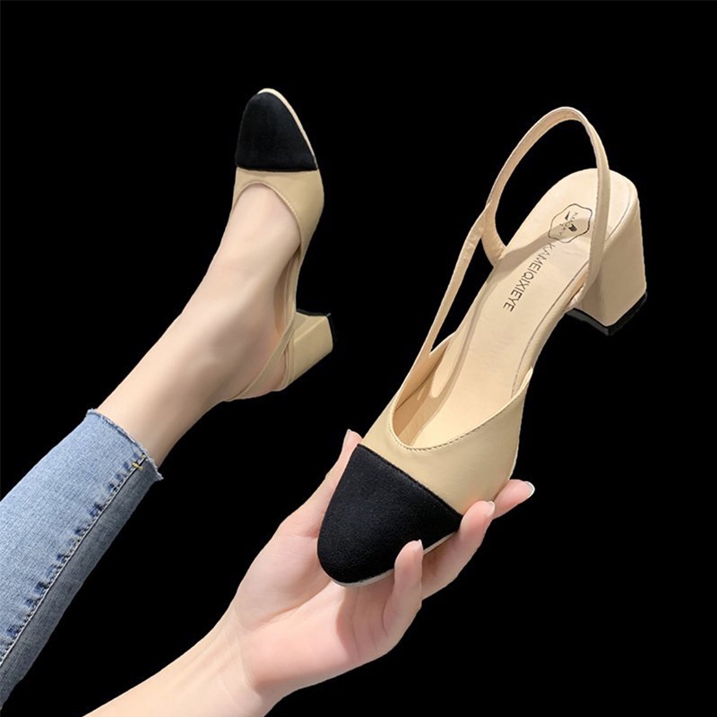 Closed Toe Sandals Female Fairy Wind 2021 New Wild Color High Heels ...