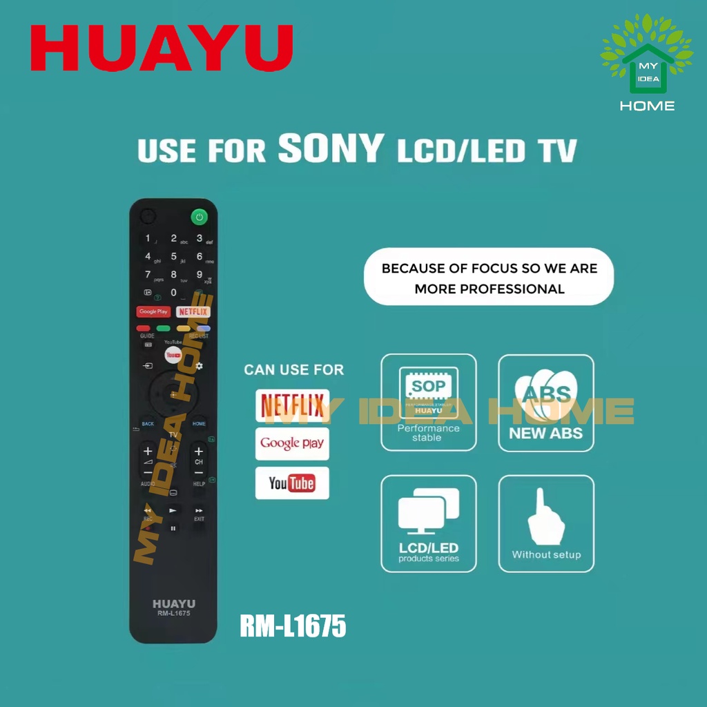 HUAYU RM-L1675 Common LCD/LED TV Remote Control for sony COD | Shopee Philippines