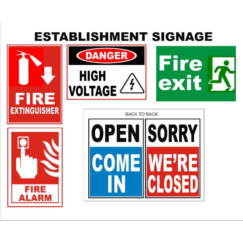 Establishment PVC Signages A4 size | Shopee Philippines