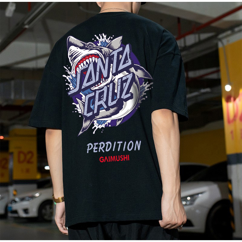 【Rishang】100%Cotton Men T Shirt Oversized Streetwear Hip Hop Loose ...