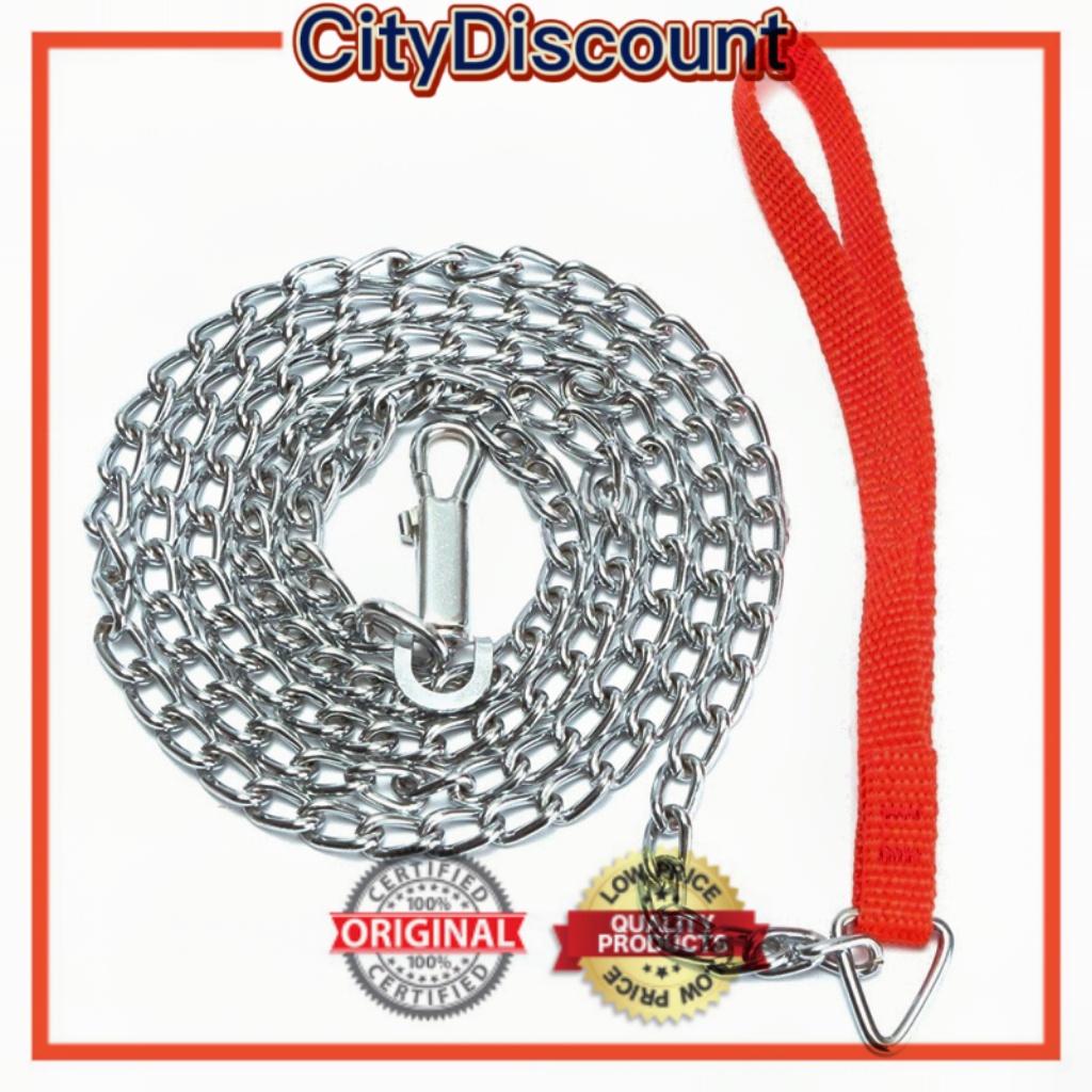COD Dog chain 1.5M stainless steel dog chain with stainless dog collar ...