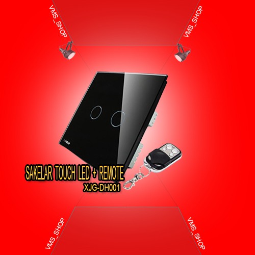 Luxury LED Light Switch WITH REMOTE / Switch 2 GANG + REMOTE - BLACK ...