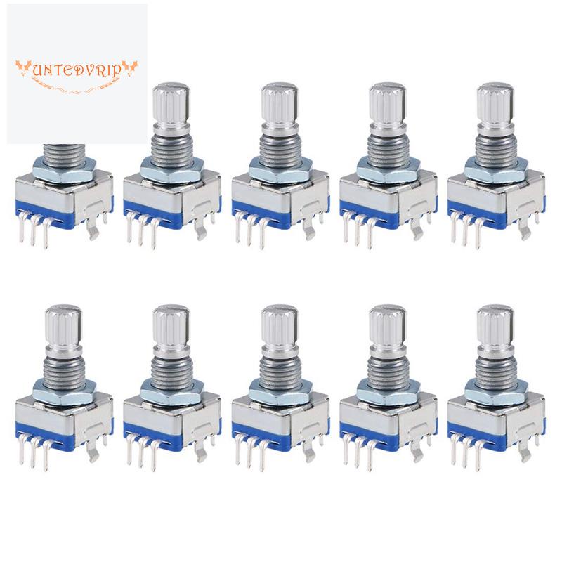 360 Degree Rotary Encoder Code Switch Digital Potentiometer EC11 5 Pins 15mm Shaft 10Pcs ...