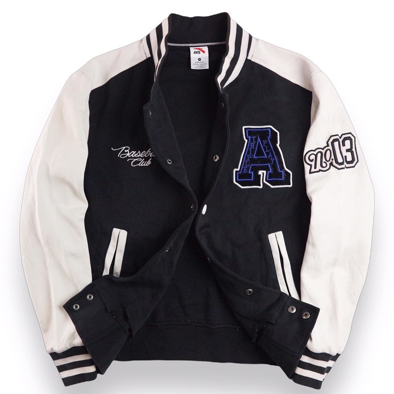 Varsity Jacket by Anta Sport "Baseball Font Blue A" | Shopee Philippines
