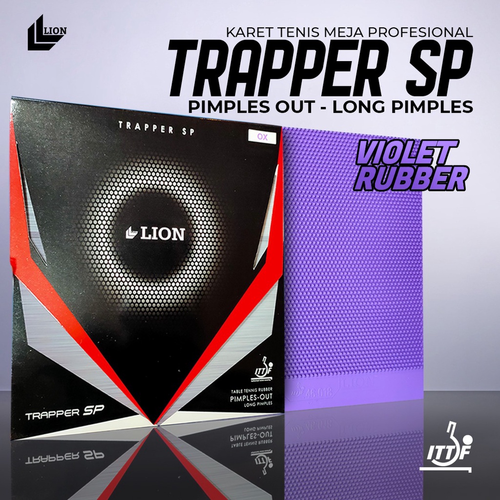 Pingpong Lion Trapper SP OX Violet Long Spots Table Tennis Bat Rubber ...