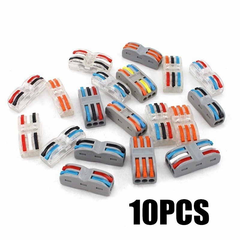 10Pcs New Universal Docking Fast Wiring Conductors Terminal Block Auto ...