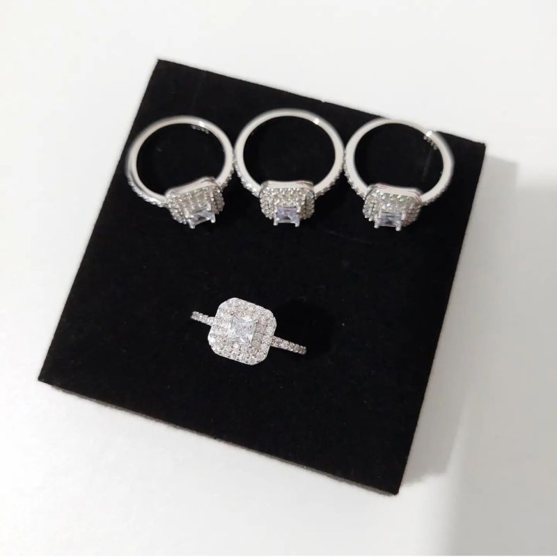 PUTIH White Gold Plated 925 Silver Box Ring - CN013 | Shopee Philippines