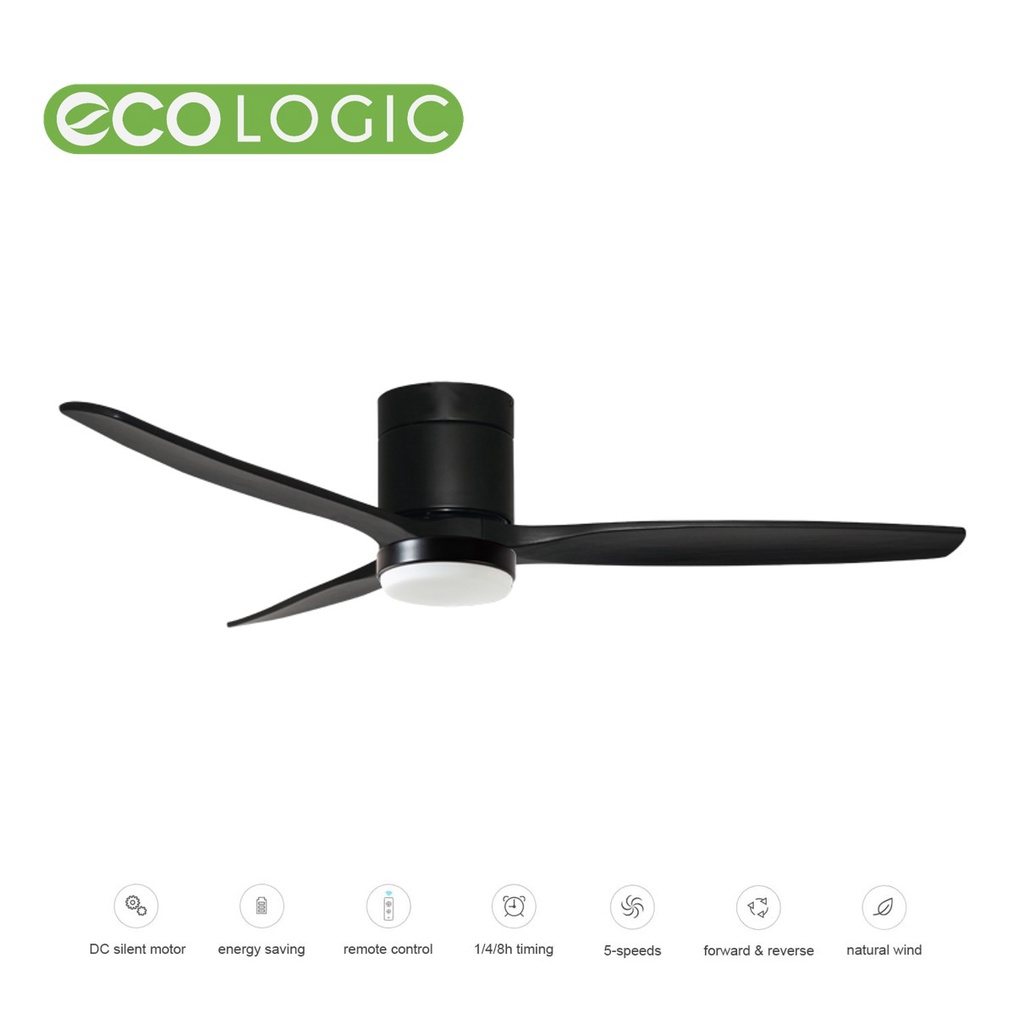 Ecologic Dc Inverter Modern Solid Wood Ceiling Fan Light With Remote ...