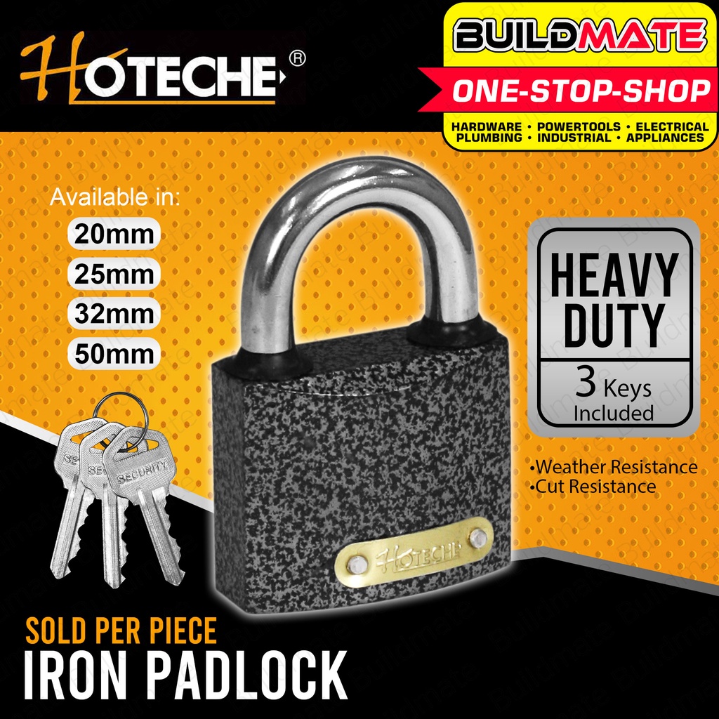 Hoteche Iron Padlock Pad Lock with 3 Keys Heavy Duty SOLD PER PIECE ...