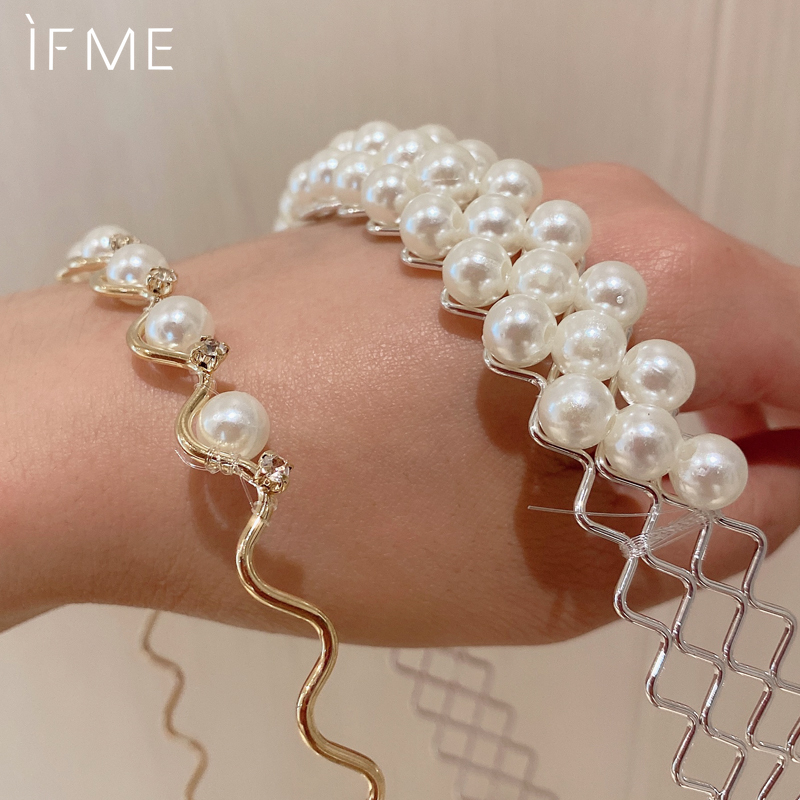 Ifme 16 Styles Korean Elegant Pearl Crystal Headband Butterfly Bride Hairband Women Fashion Hair ...