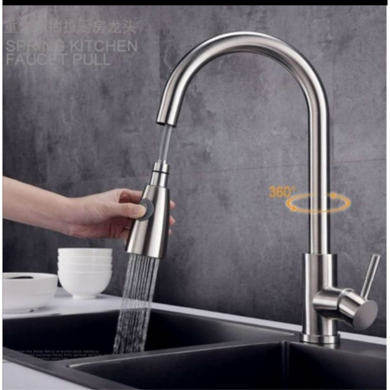 Stainless pull out kitchen faucet | Shopee Philippines