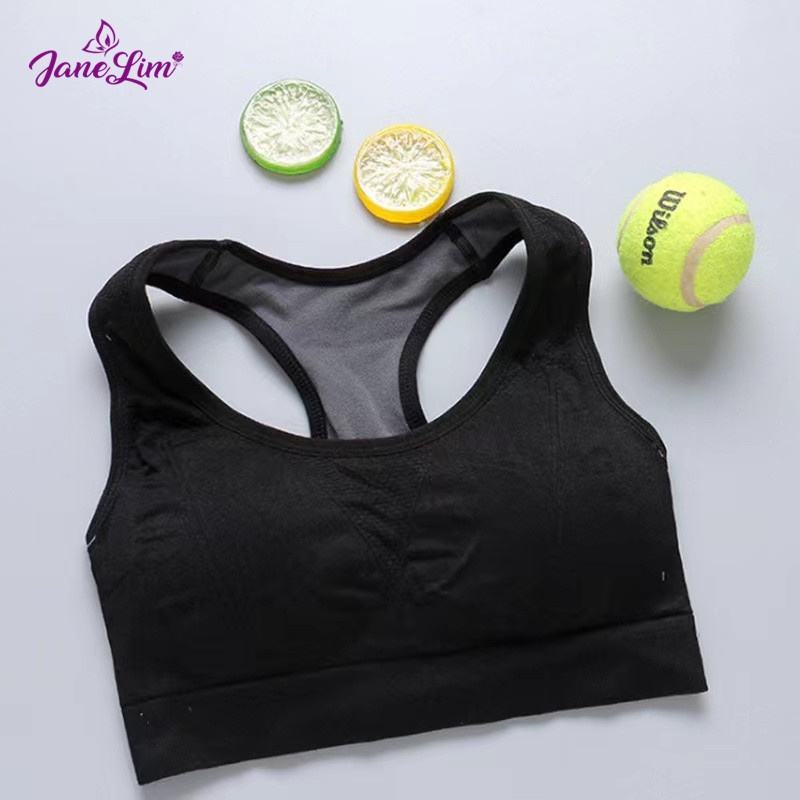 Janelim Sports bra women's running gather shaped anti-sag fitness bra ...