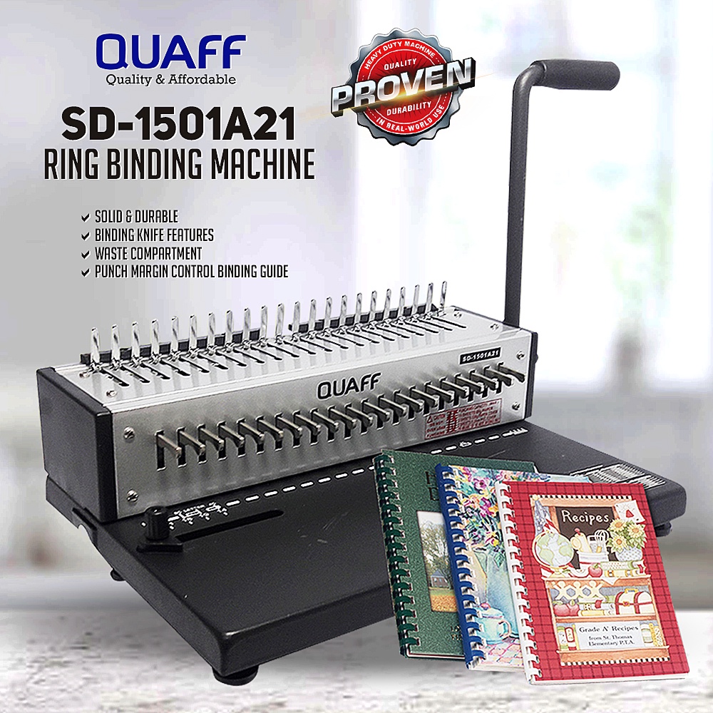 (Binding Machine Promo Package) QUAFF Ring Binder Machine SD-1201 A4 ...