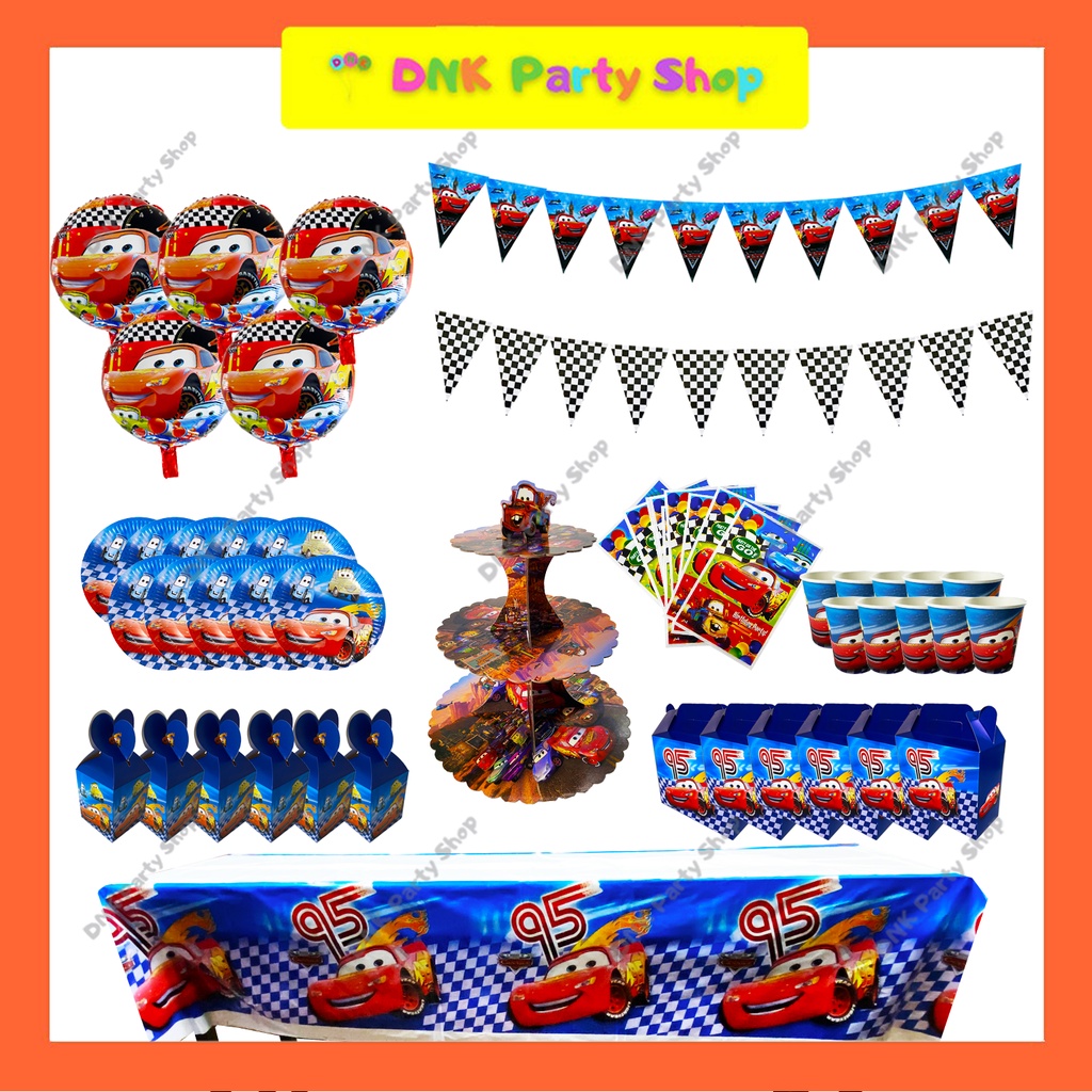 Cars Theme Birthday Balloons Lightning Mcqueen Party Decor Banner ...