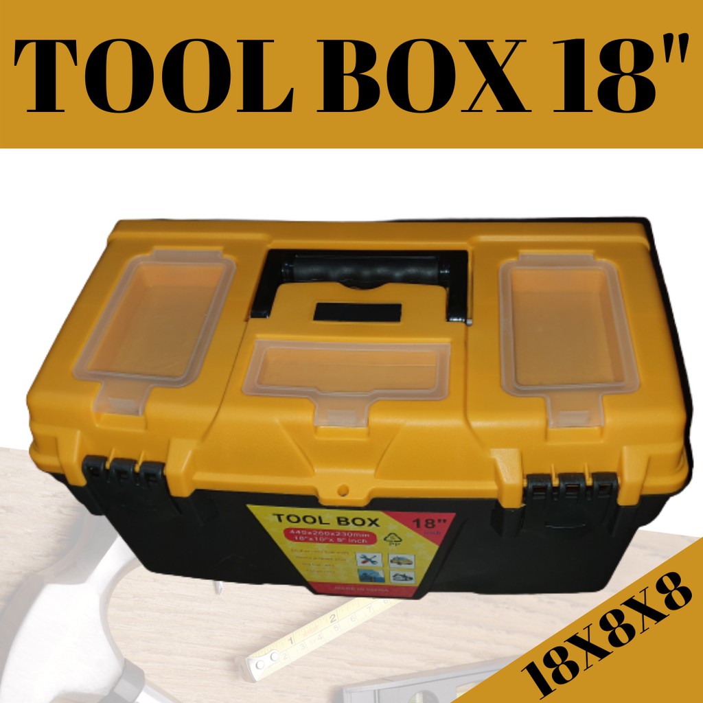 Jrshopeeph Tool Box 18" (18X8X8) Lagayan ng mga Tools Heavy Duty Tool ...