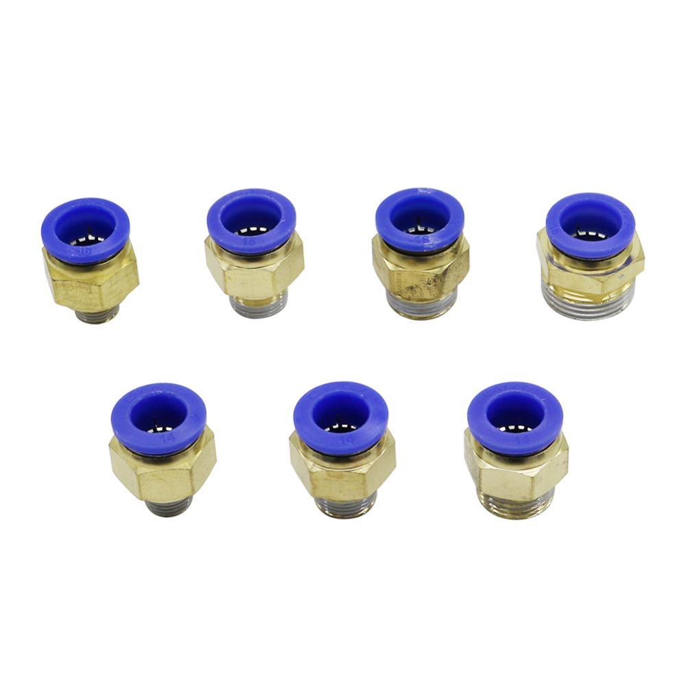 1Pc Air Pneumatic 14/16mm Tube Connector 1/4" 1/8" 3/8" 1/2" 3/4" Male ...