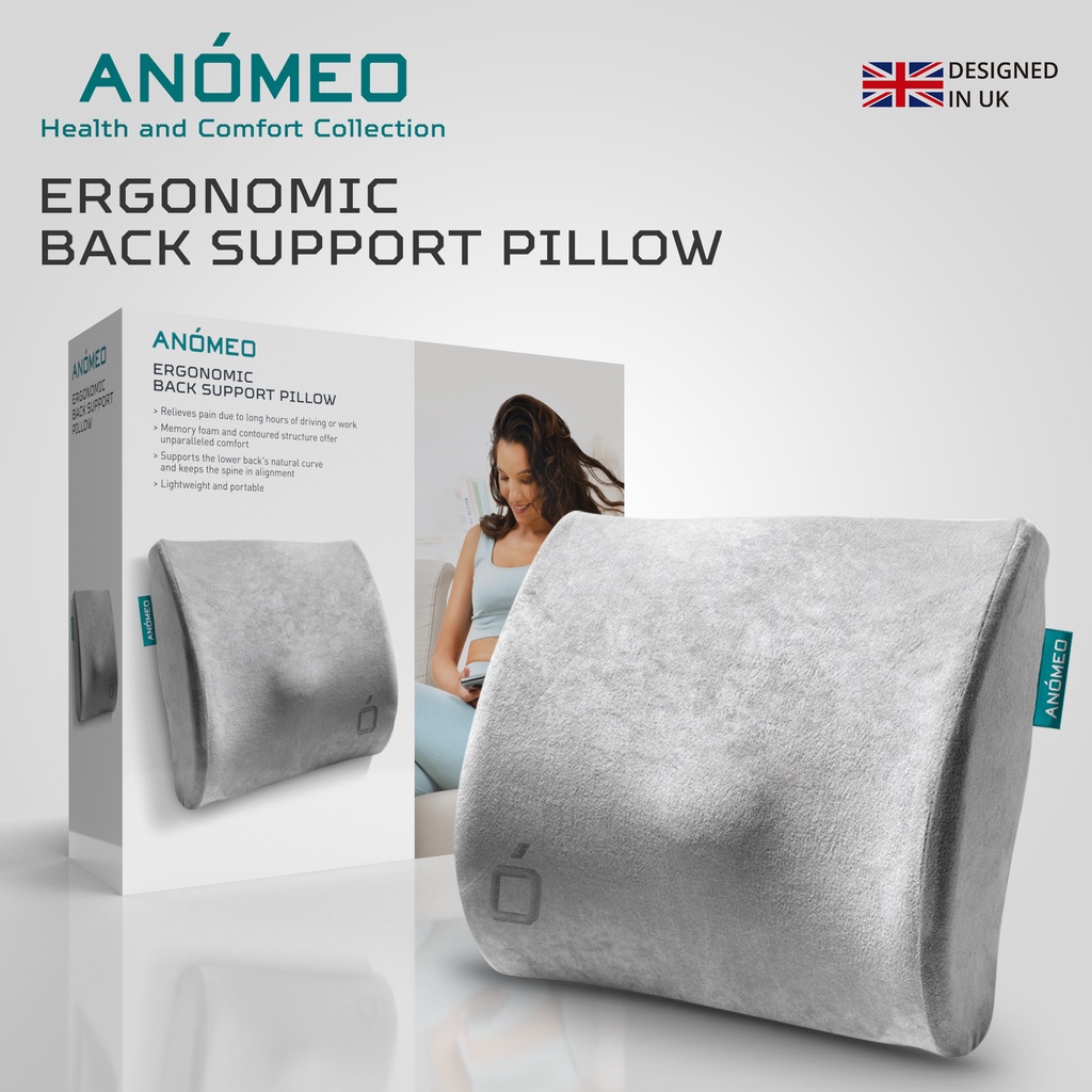 Anomeo Ergonomic Back Support Pillow Lumbar Support Memory Foam