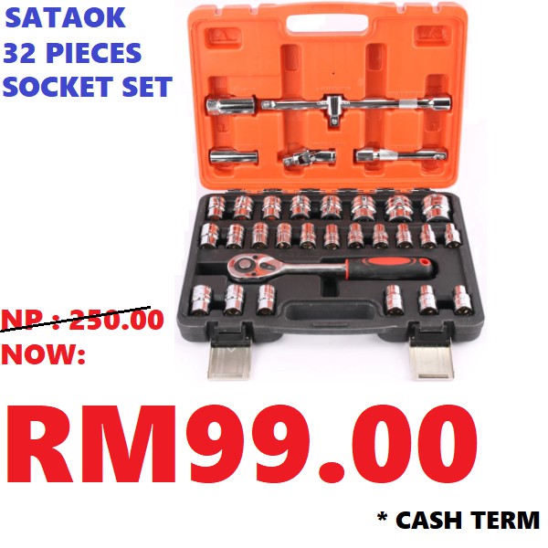 SATAOK 32 pcs Ratchet Box Socket Set Box Set Spanner Set Wrench Set ...