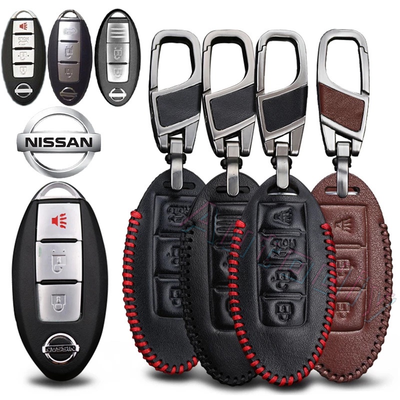 Keyless Remote Car Key Leather Protection Cover Casing Nissan Car Key ...