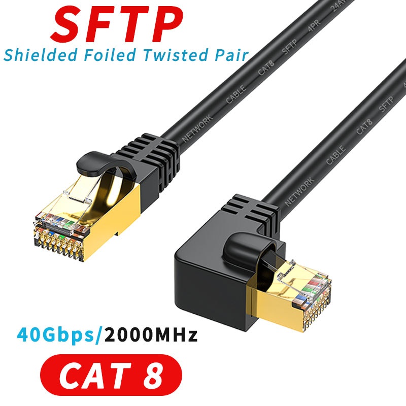 Cat8 Ethernet Cable SFTP 40Gbps 2000MHz Cat 8 RJ45 Network Lan 90 ...