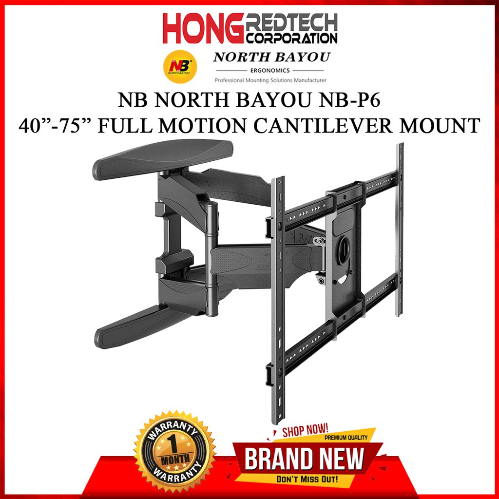 NORTH BAYOU NB-P6 40"-75" FULL MOTION CANTILEVER MOUNT | Shopee Philippines