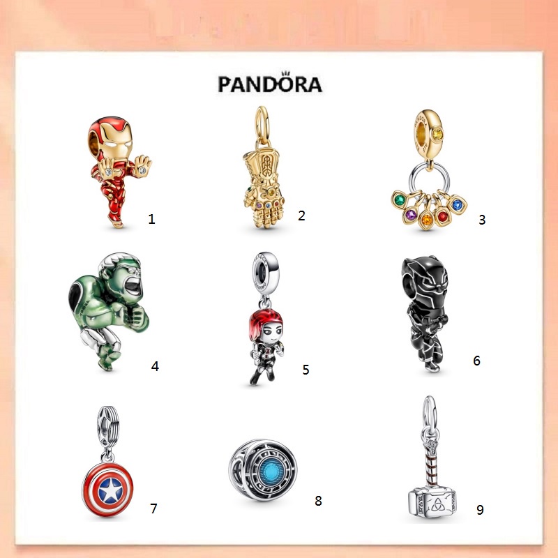 Silver 925 Marvel " Avengers " Iron Man Charm & Captain America Shield ...