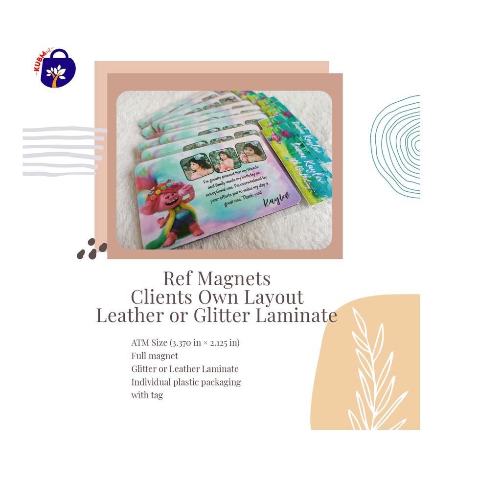 Ref Magnets | Clients Own Layout | with Tag | Leather or Glitter Finish ...