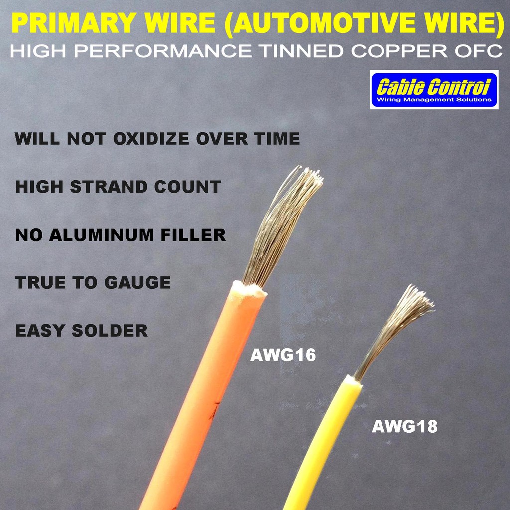 Cable Control Tinned OFC PRIMARY WIRE (Automotive Wire) G16 | Shopee ...