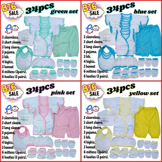 34pcs Colored Bias Newborn Set / baby clothes / baru baruan / precious ...