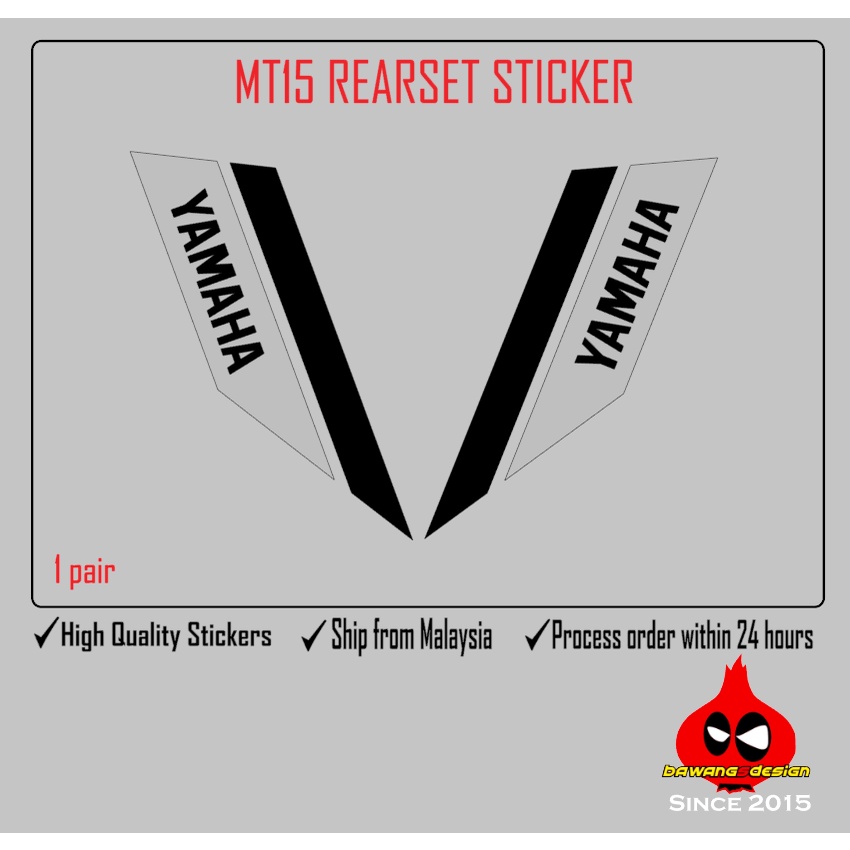YAMAHA MT15 Rearset Decals | Shopee Philippines