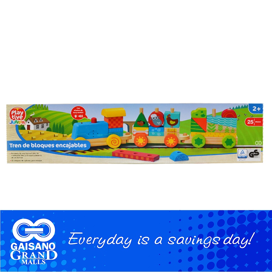 Playtive Junior Wooden Train - "STACKING TRAIN" Stack multi coloured ...