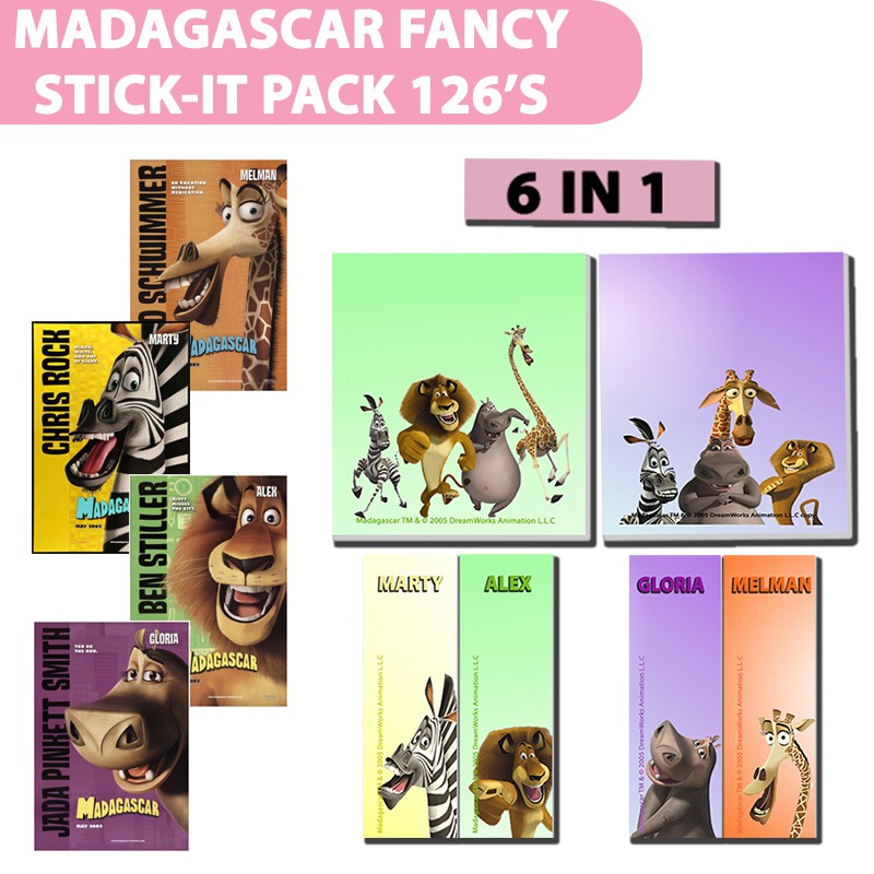 Madagascar MDG-4800 Fancy Stick-It Note 126 Sheets Colourful Memo Pad ...