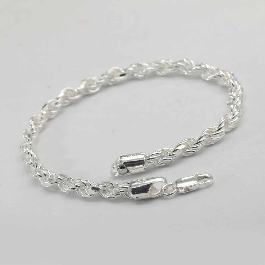 Flash Sale Genuine 92.5% Sterling Silver Simple Bracelet Mens fashion ...
