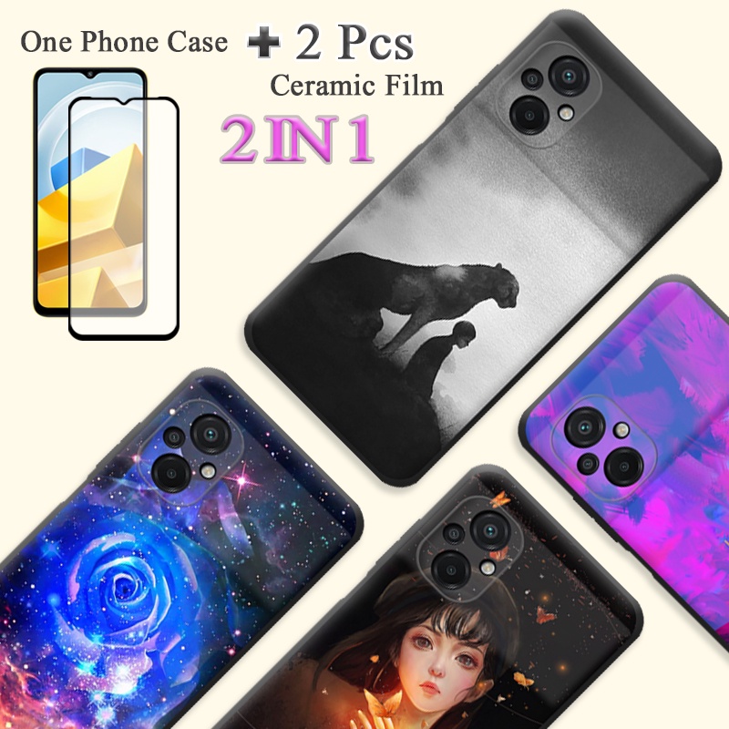 2 IN 1 Xiaomi Poco M5 Case Soft TPU Colorful Painted Phone Case With ...