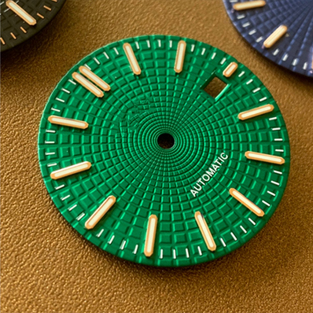 Silver Nail/Rose Gold Nail Watch Dial 31.8MM Green Luminous Watch Dial ...