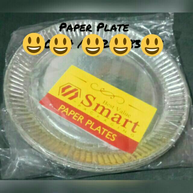 Silver or White Laminated Paper Plate 20pcs/pack | Shopee Philippines