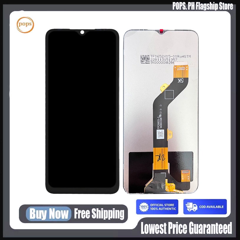 Tecno LCD Spark 8C KG5k KG5j KG5n LCD Digital Touch Screen Display Frame Assembly for ...