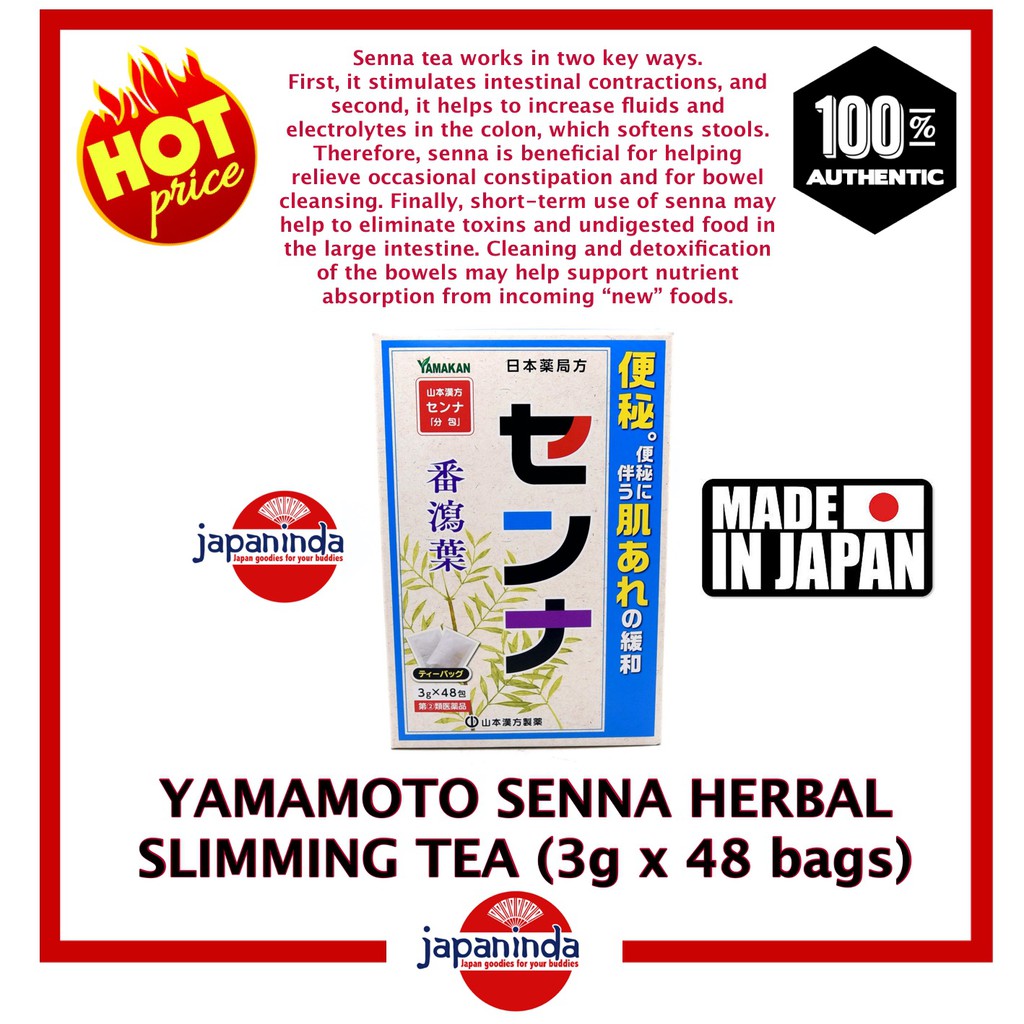 YAMAMOTO Senna Herbal Slimming Tea (3g x 48bags) Made in Japan | Shopee ...