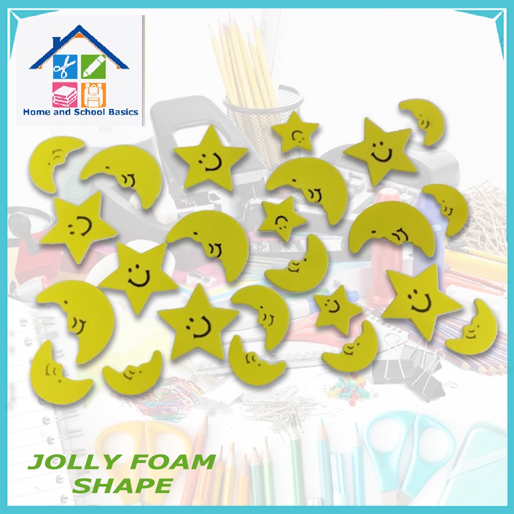 star and moon shape Cloth Foam Sticker-Arts and Crafts | Shopee Philippines